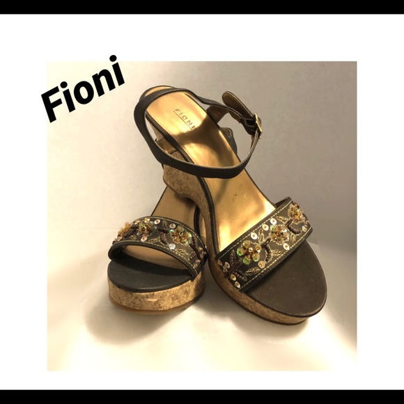 FIONI Clothing | Shoes | Fioni Brown Cork Wedge Sandals | Poshmark